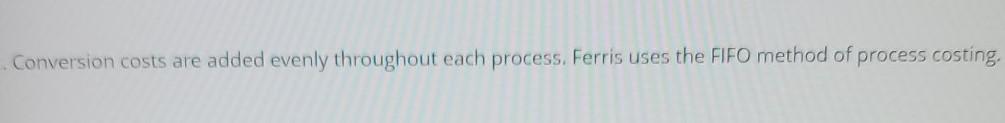 Solved Equivalent Units Calculations-FIFO Method Ferris | Chegg.com