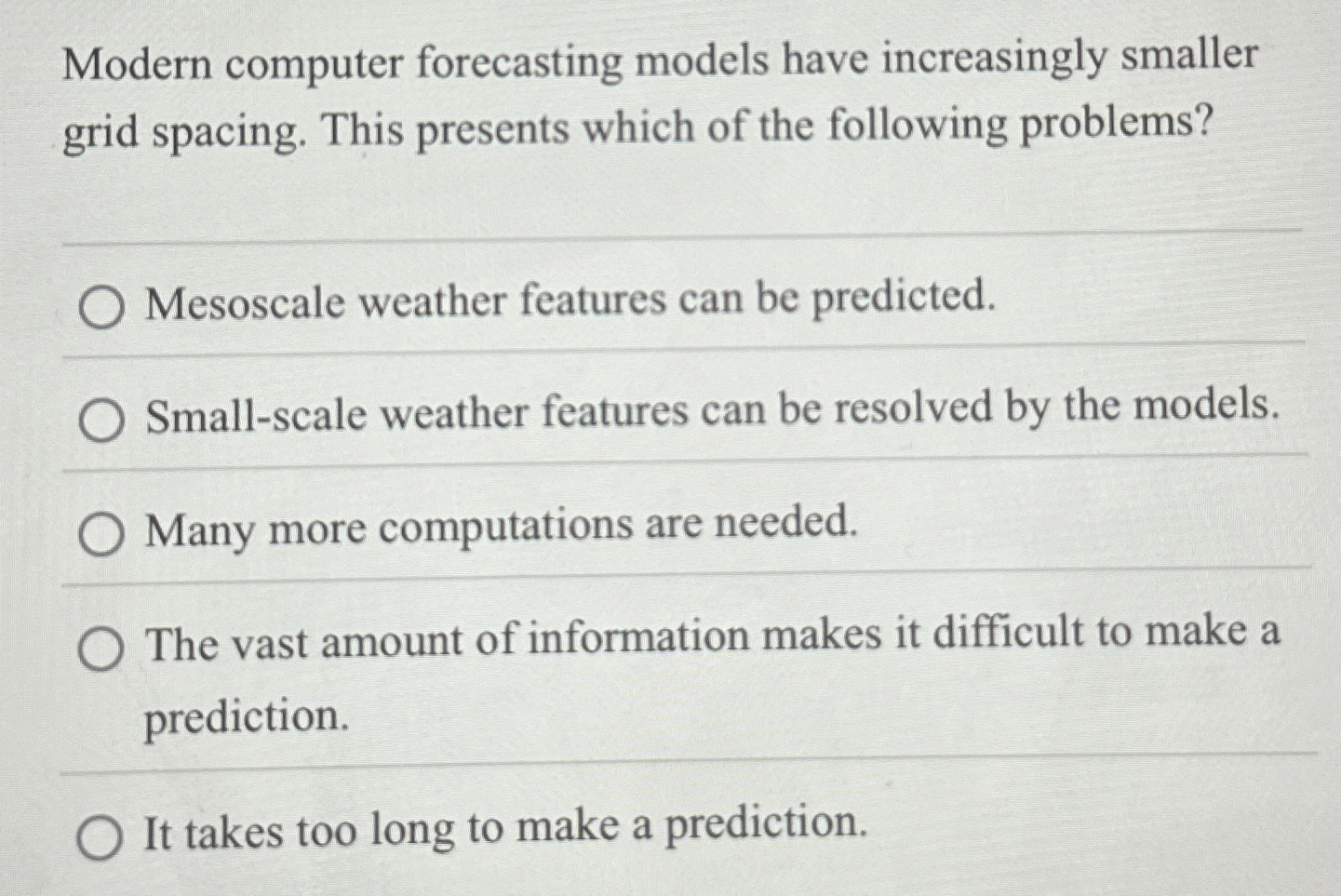 Solved Modern computer forecasting models have increasingly | Chegg.com