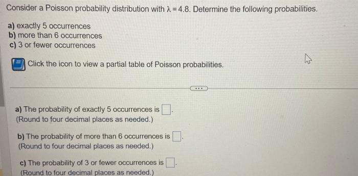 Solved Consider a Poisson probability distribution with | Chegg.com