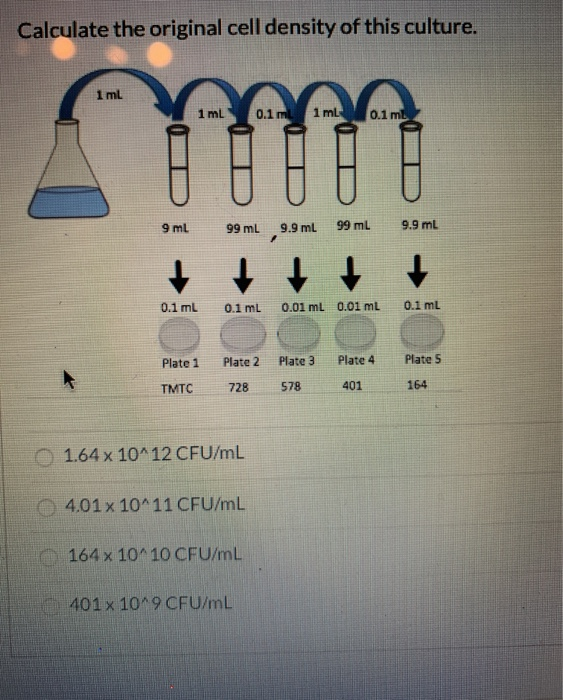 Solved Calculate the original cell density of this culture. | Chegg.com