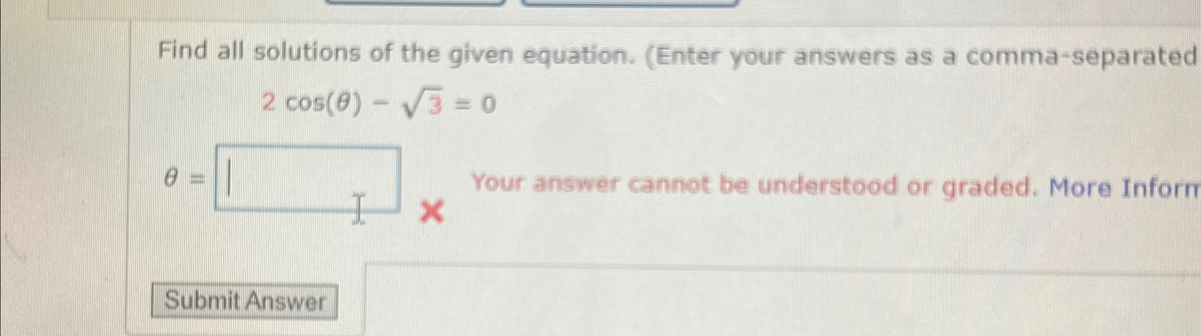 Solved Find all solutions of the given equation. (Enter your | Chegg.com