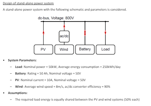 Solved System Parameters:‒ ﻿Load: Nominal power = 50kW, | Chegg.com