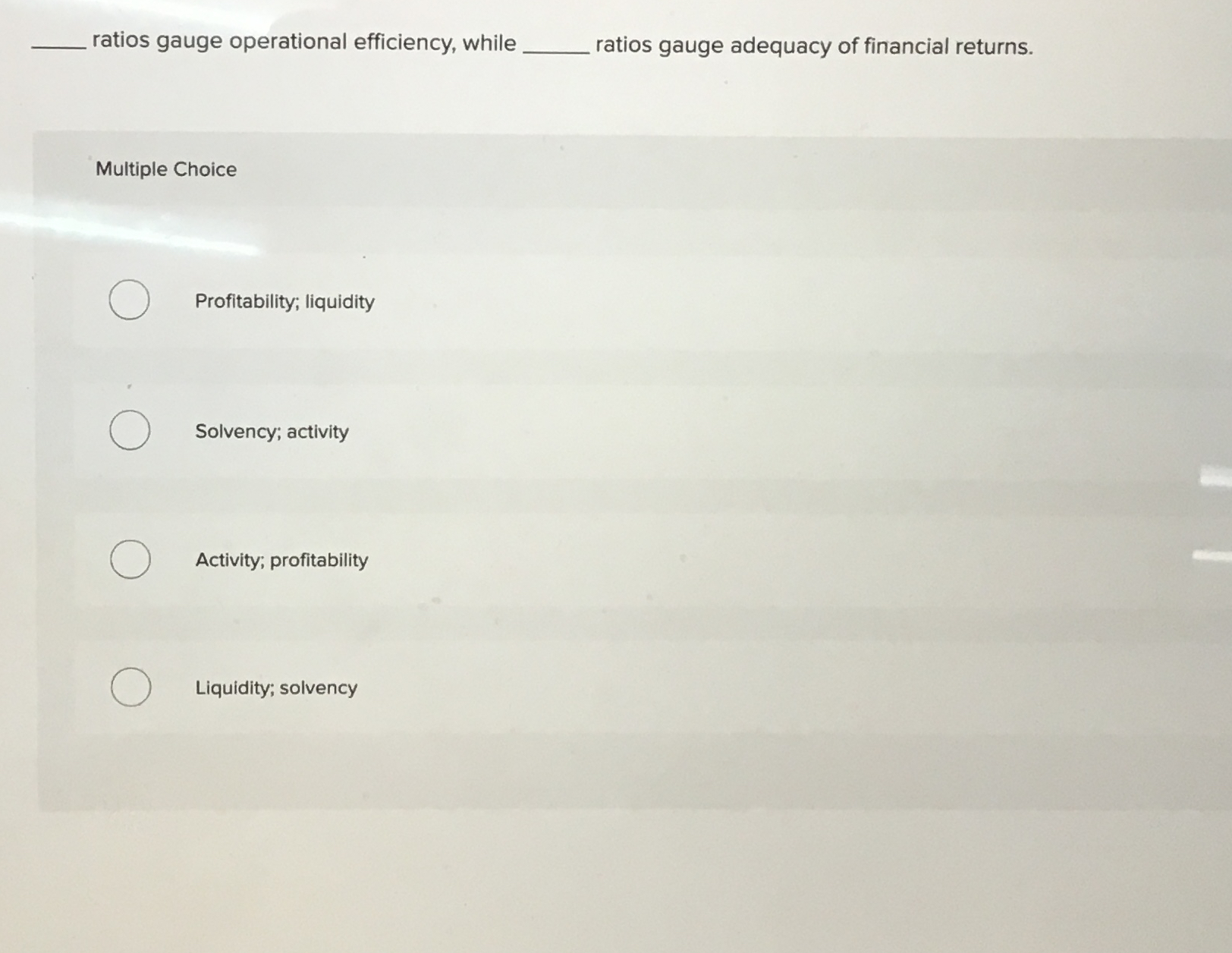 Solved ratios gauge operational efficiency, whileratios | Chegg.com