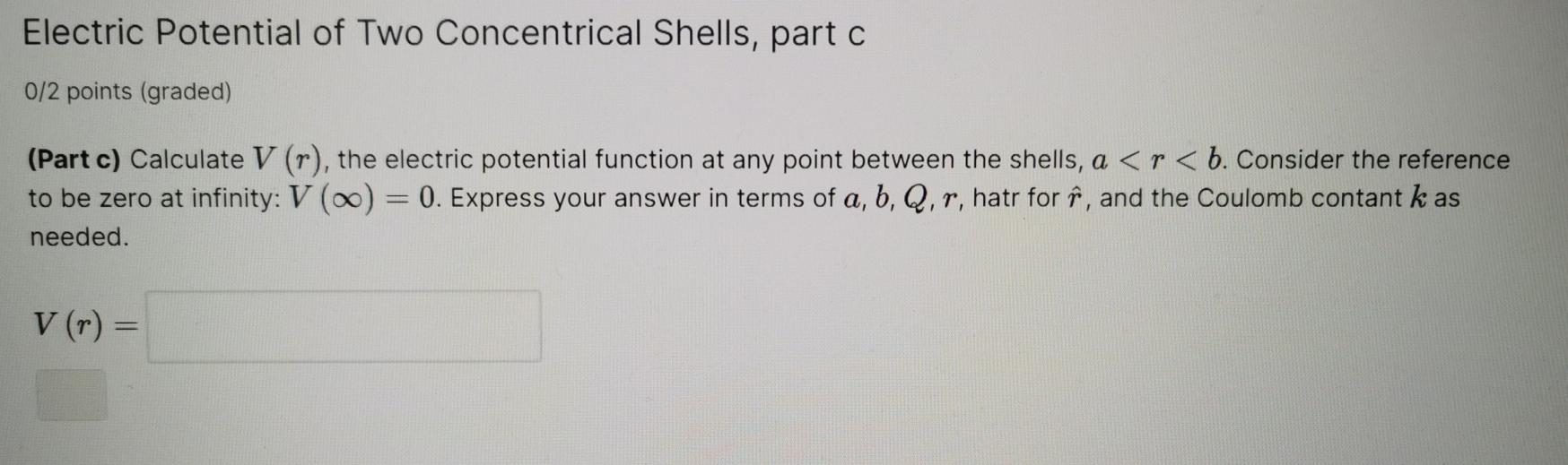Solved -20 +Q a b Spherical Concentric Shells Consider two | Chegg.com