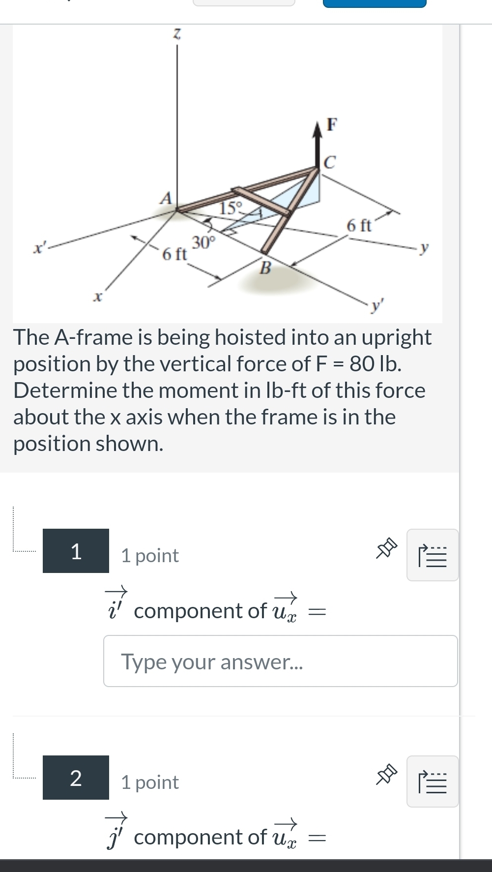 Solved The A-frame is being hoisted into an upright position | Chegg.com