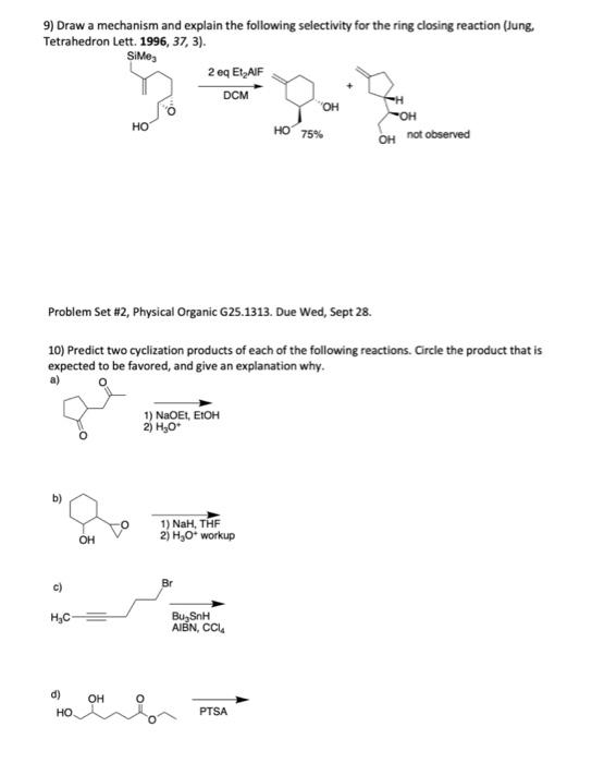 Solved 9) Draw a mechanism and explain the following | Chegg.com