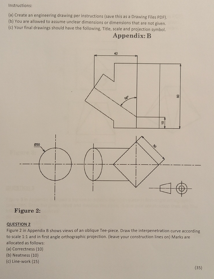 Solved Instructions:(a) ﻿Create an engineering drawing per | Chegg.com