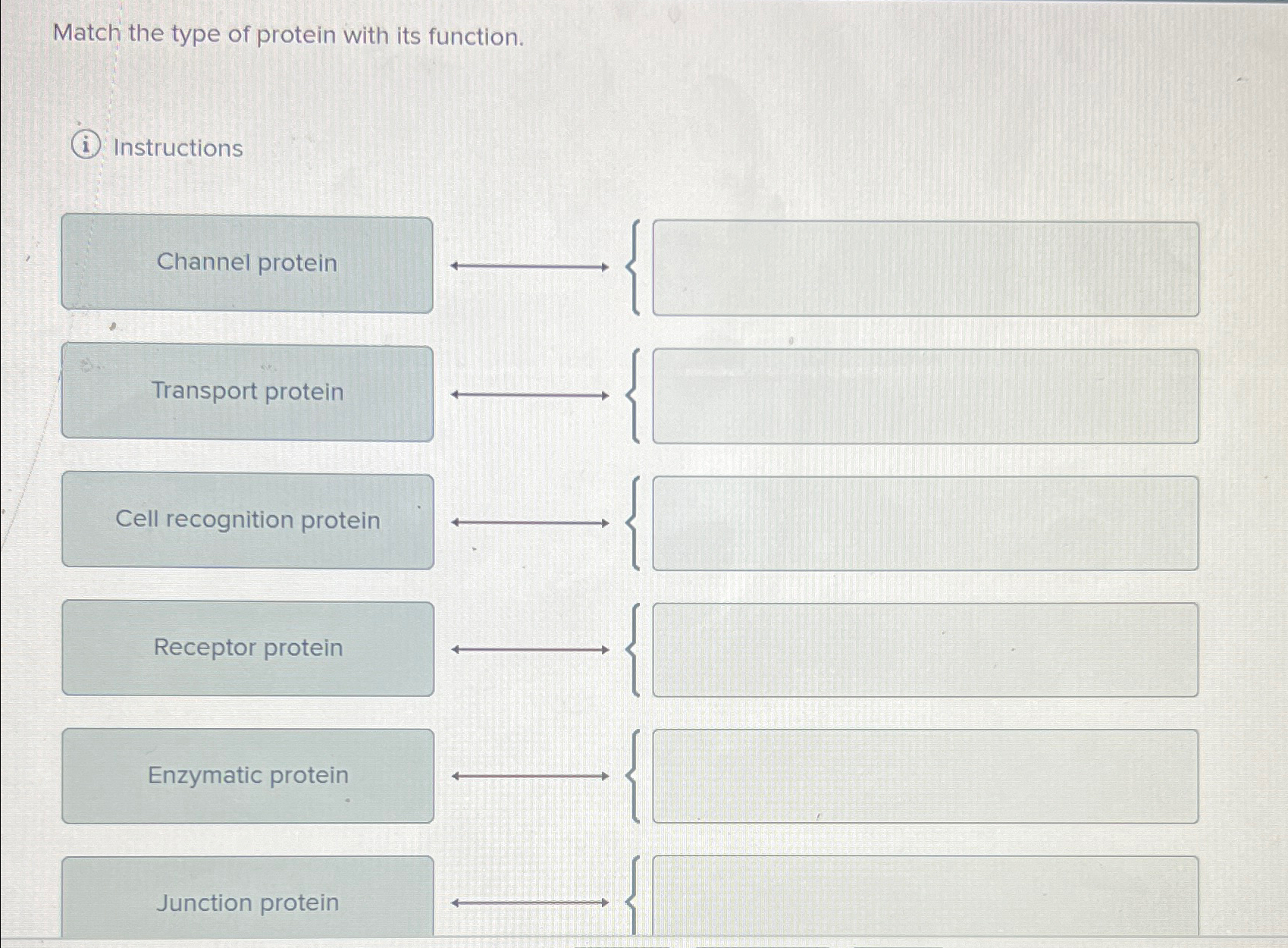 Solved Match the type of protein with its | Chegg.com
