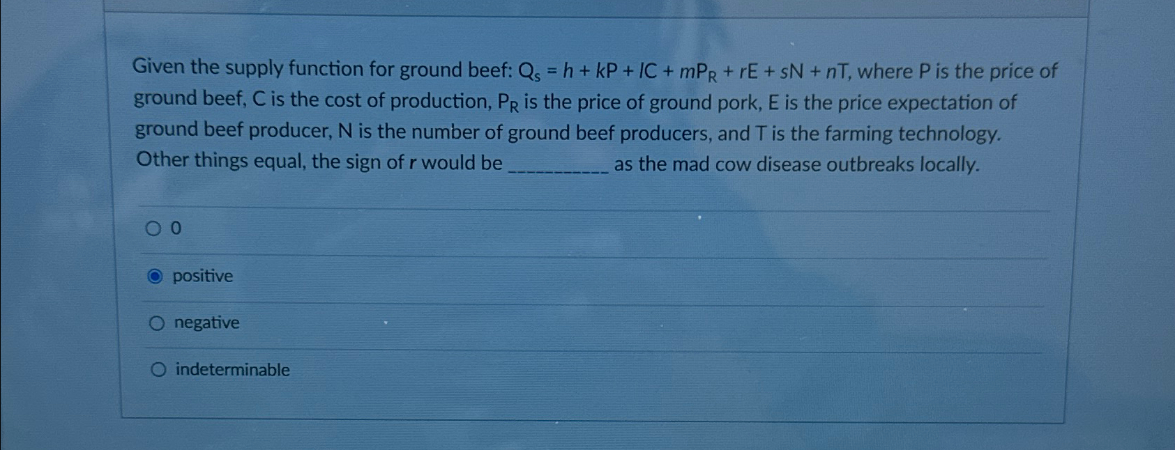 Solved Given the supply function for ground beef: | Chegg.com