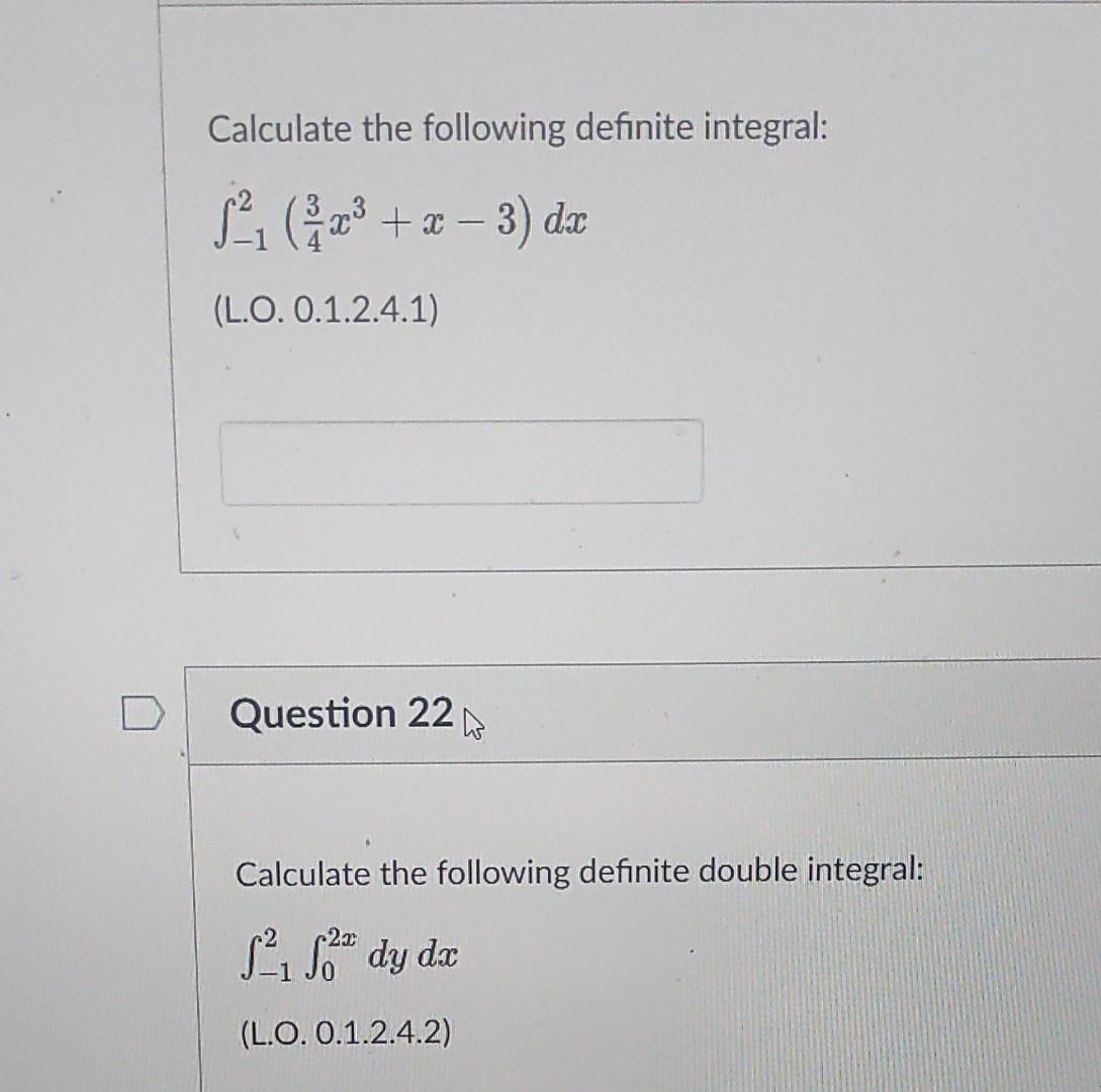 Solved Calculate the following definite integral: | Chegg.com