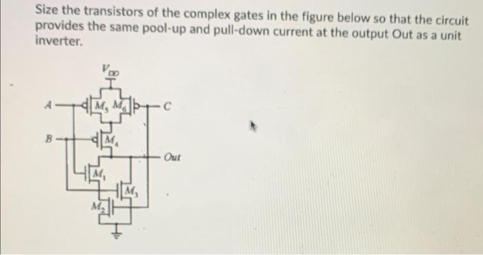 Solved Size the transistors of the complex gates in the | Chegg.com