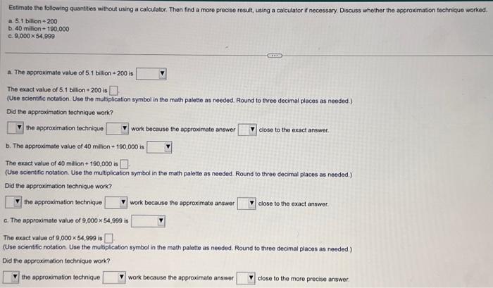 Solved PLEASE HELP! (:Estimate the following quantities | Chegg.com
