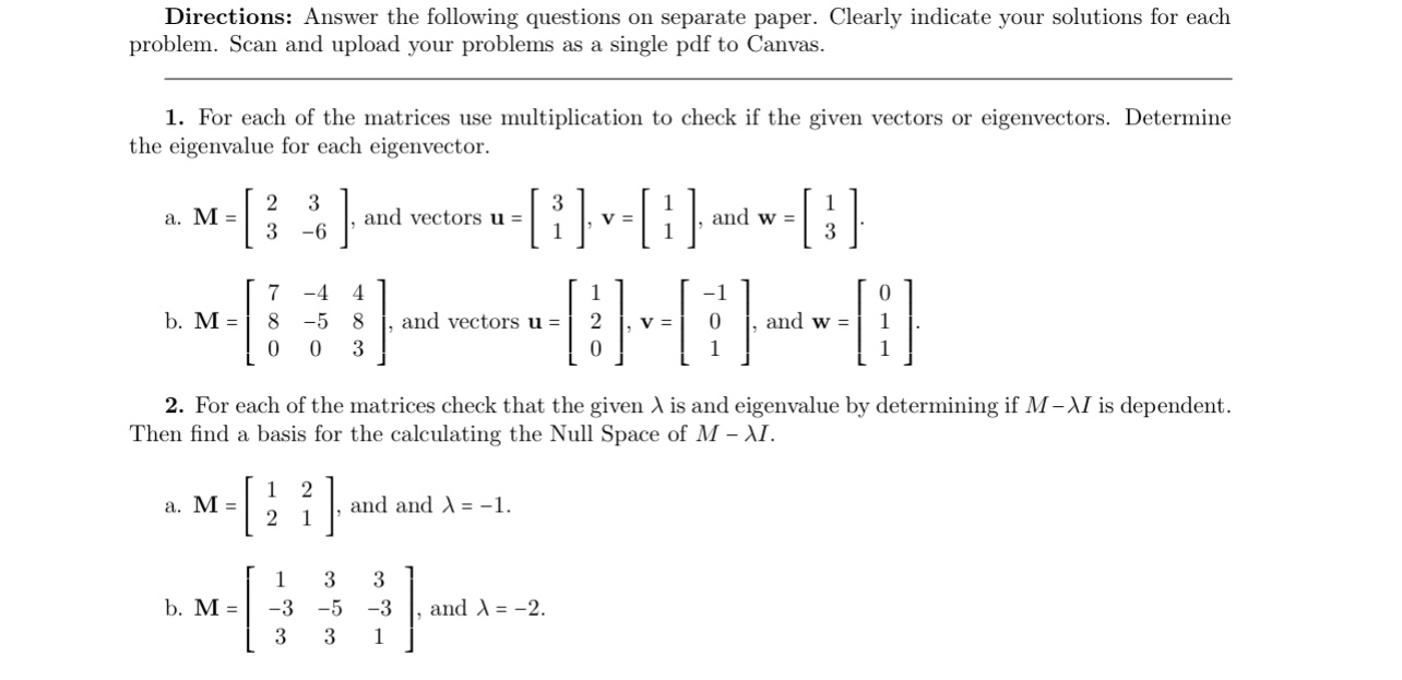 Solved Directions: Answer the following questions on | Chegg.com