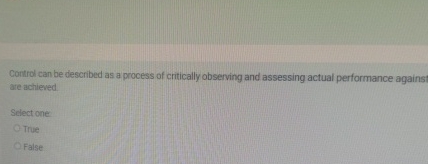 Solved Control can be described as a process of critically | Chegg.com