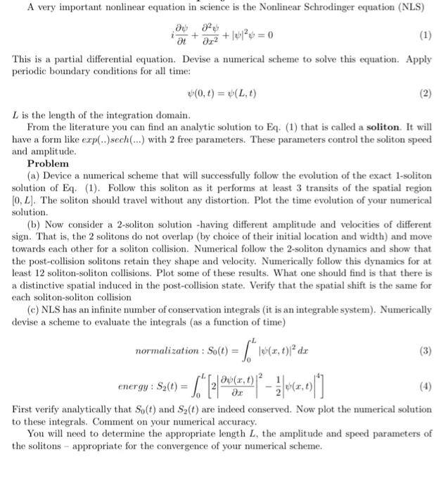 Solved + al A very important nonlinear equation in science | Chegg.com