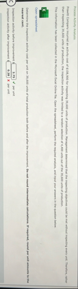 Solved Process Activty Analris that inspecting 39,900 ﻿units | Chegg.com