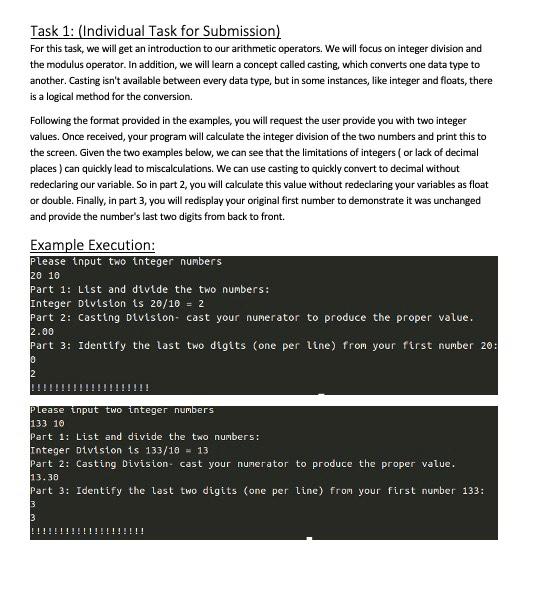 Solved Task 1: (Individual Task for Submission) For this | Chegg.com
