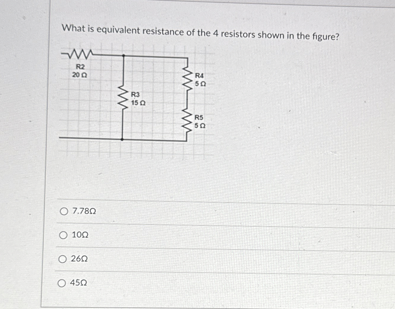 Solved What is equivalent resistance of the 4 ﻿resistors | Chegg.com