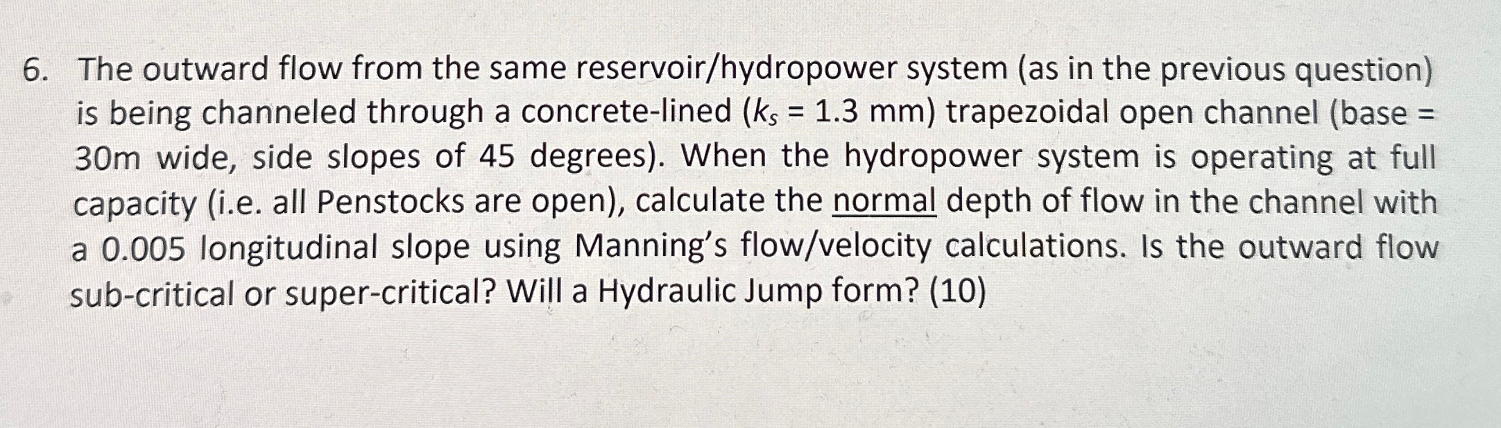 Solved The outward flow from the same reservoir/hydropower | Chegg.com