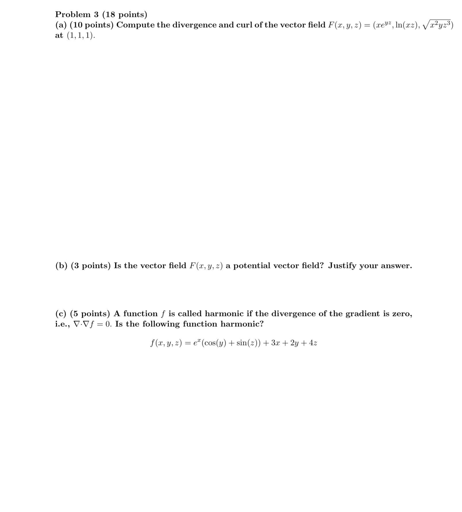 Solved please show work, thank you :) Problem 3 (18 | Chegg.com