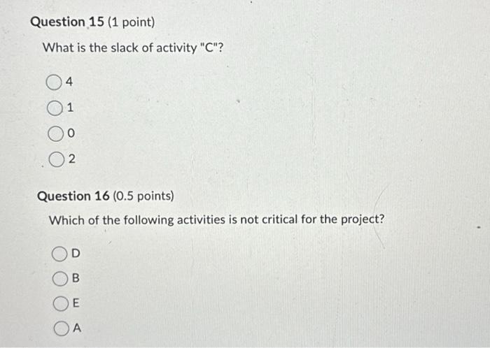 Solved Question 8 ( 0.5 points) Based on the network diagram | Chegg.com