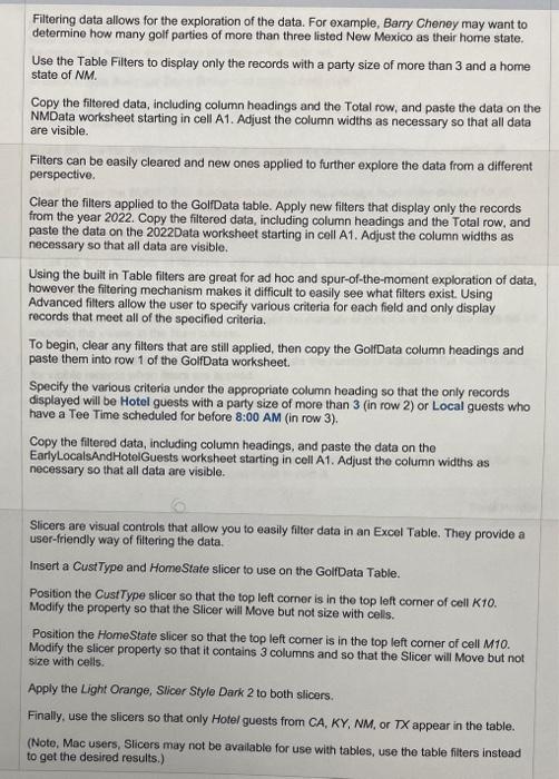 YO19_Excel_Ch06_Prepare_PartA_Golf_Data Project | Chegg.com
