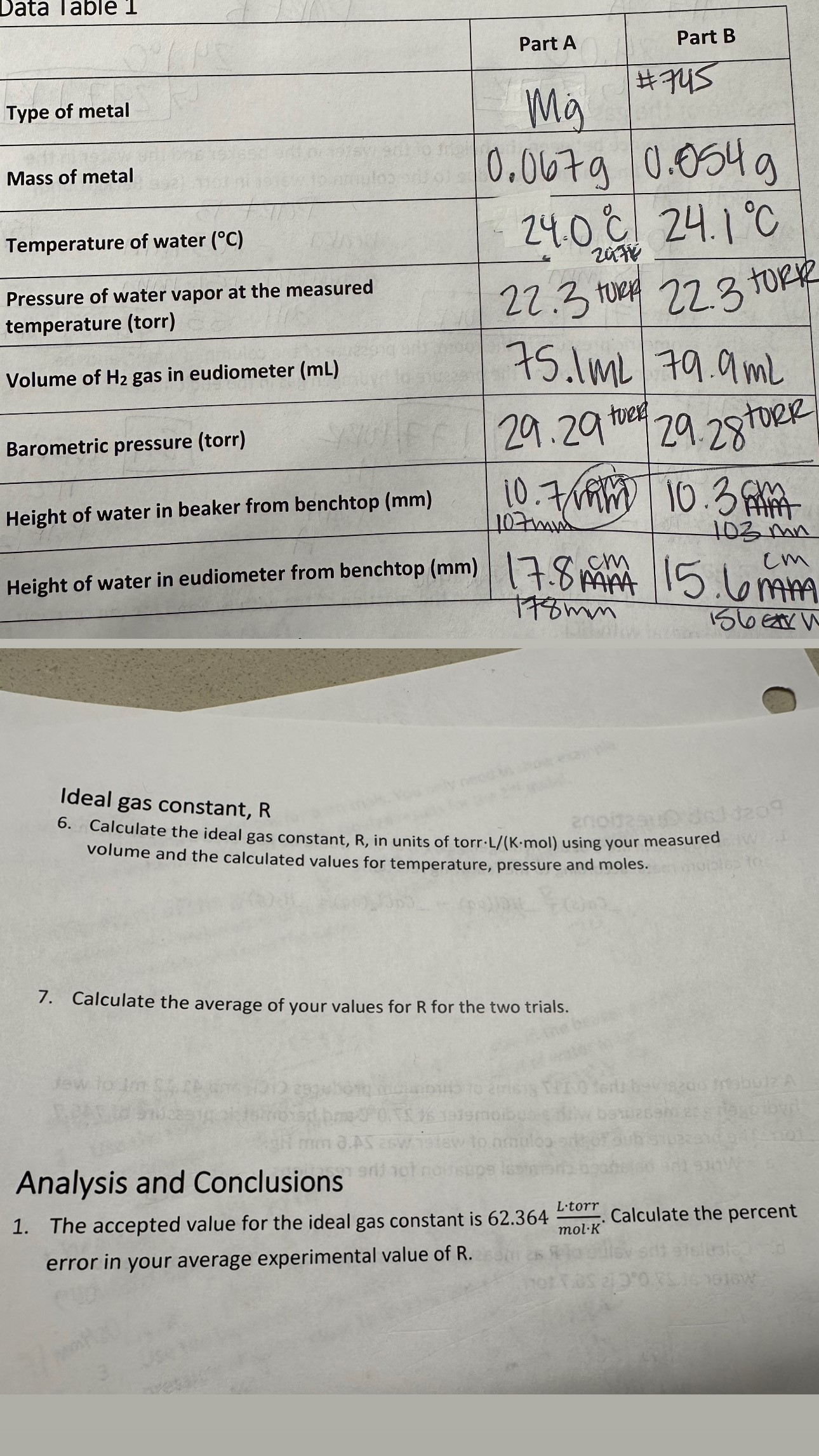 Solved Ideal gas constant, RCalculate the ideal gas | Chegg.com
