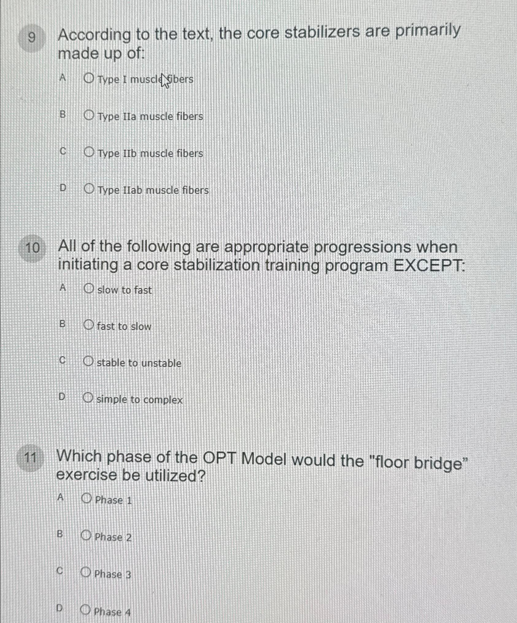 Solved According to the text, the core stabilizers are | Chegg.com
