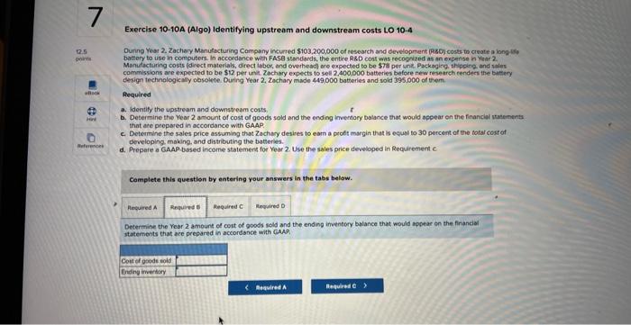 Solved Exercise 10-10A (Algo) Identifying upstream and | Chegg.com