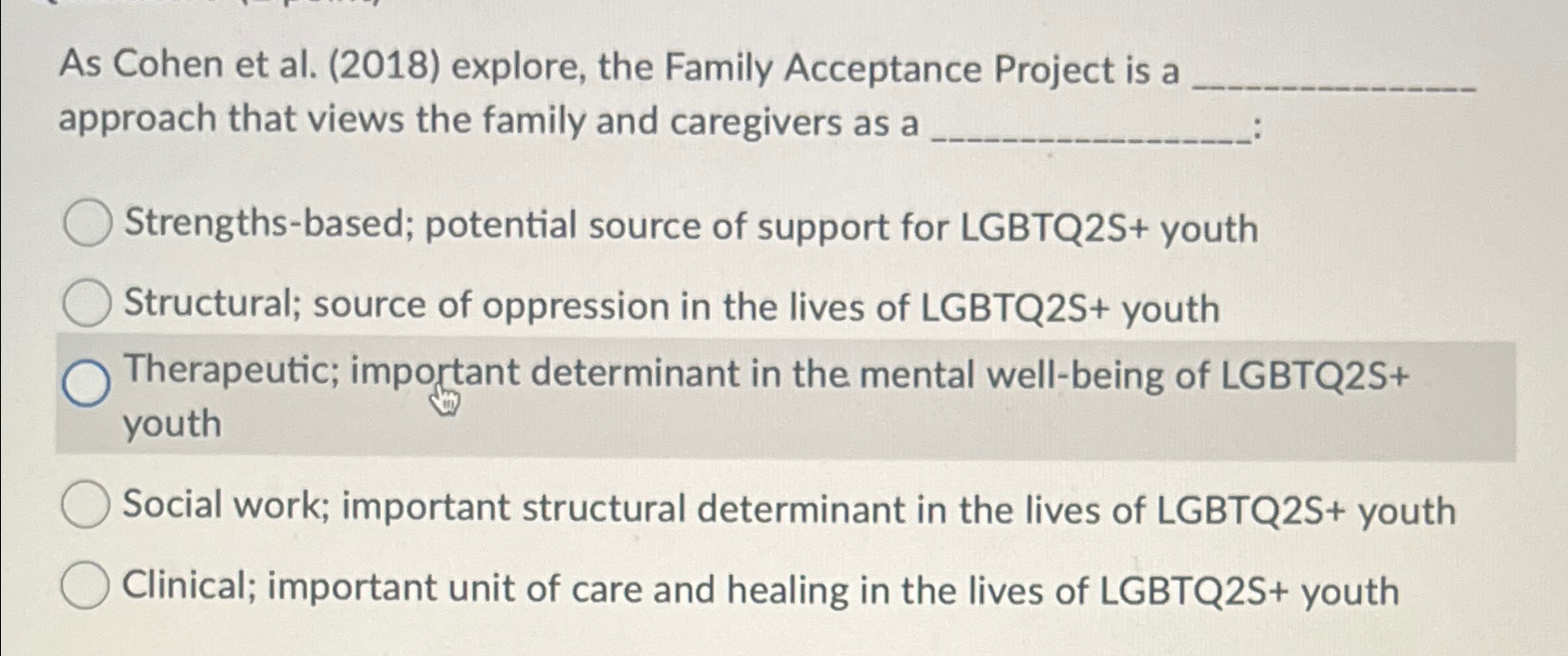 Solved As Cohen et al. (2018) ﻿explore, the Family | Chegg.com