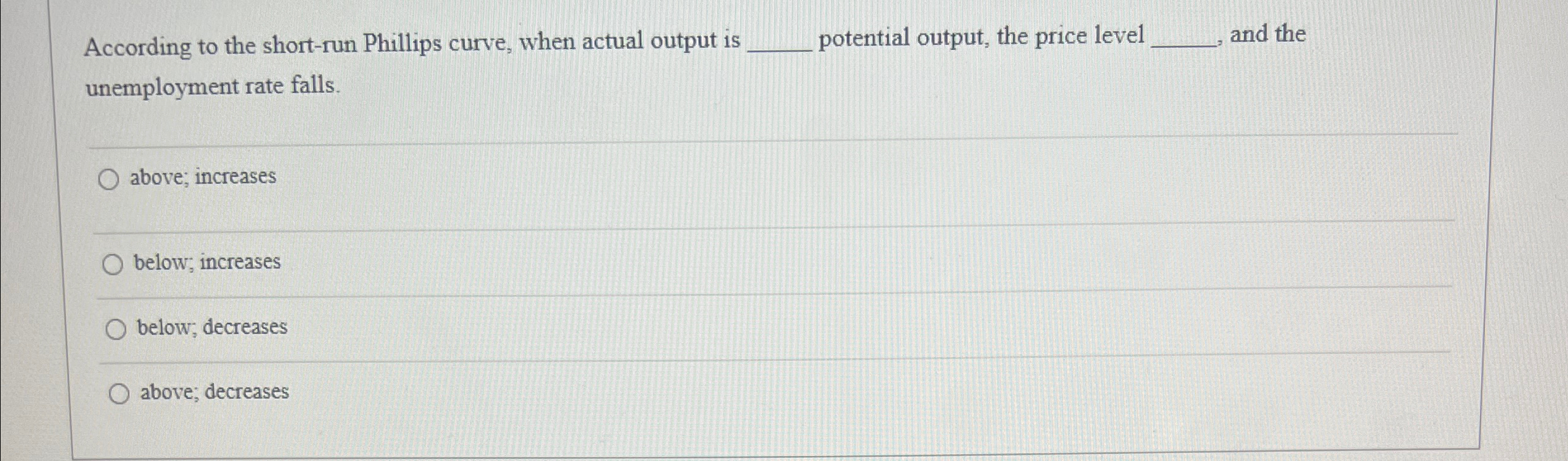 Solved According to the short-run Phillips curve, when | Chegg.com