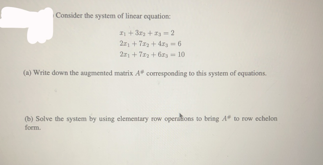 Solved onsider the system of linear | Chegg.com