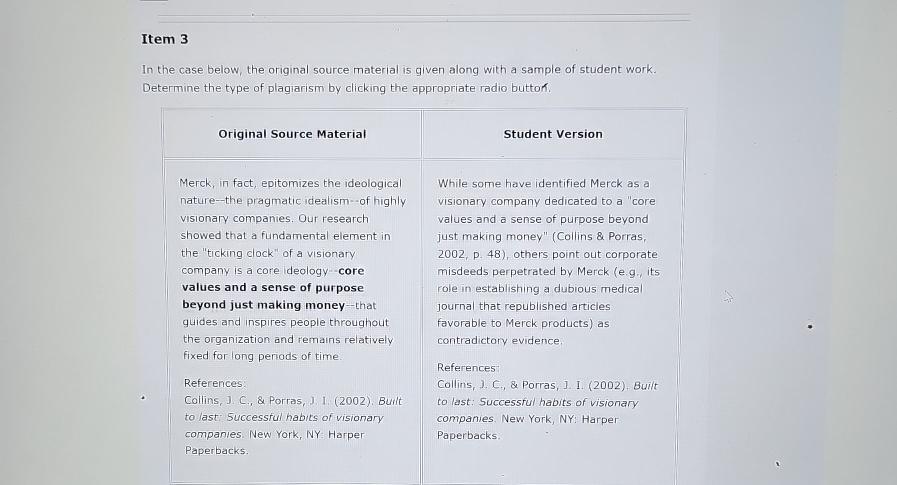 Solved Item 3In the case below, the original source material | Chegg.com