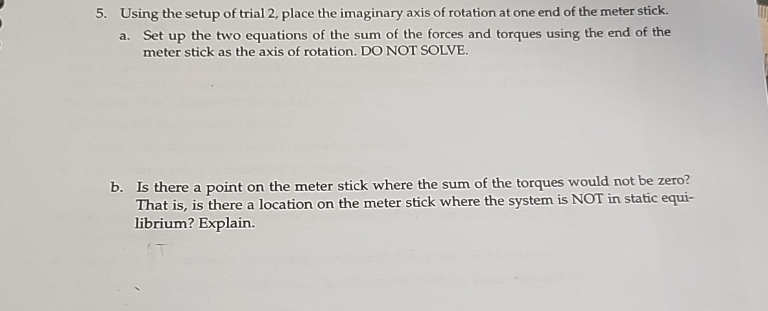 Solved b. ﻿Is there a point on the meter stick where the sum | Chegg.com