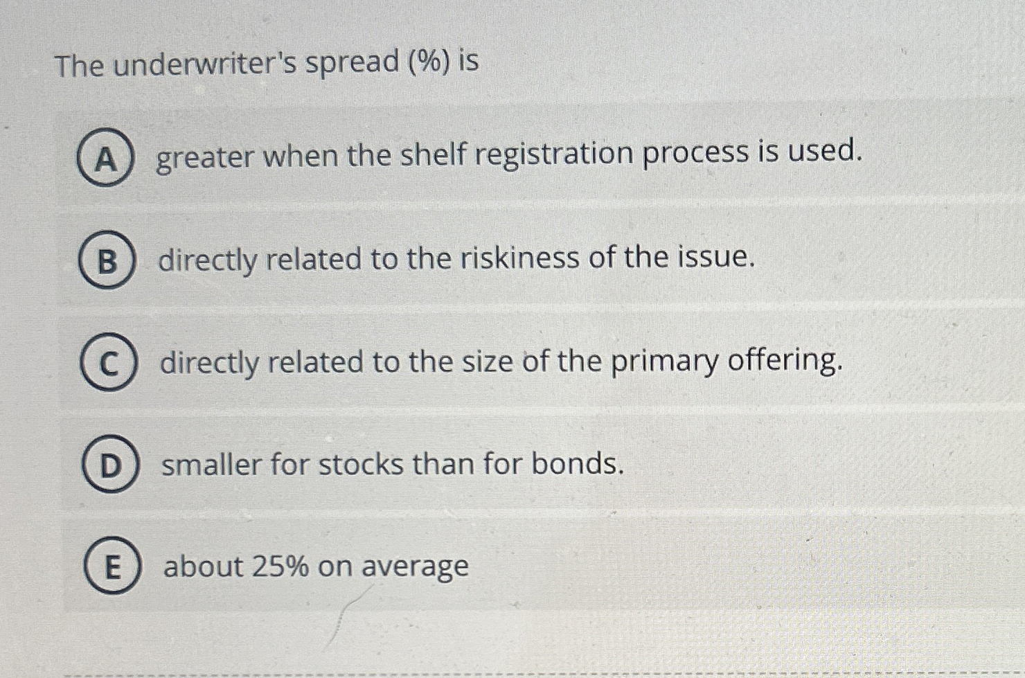 High Quality SOLUTION The underwriter's spread (%) ﻿isgreater when the | Chegg.com
