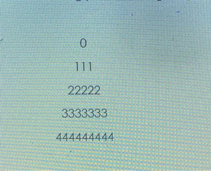 Solved O 22222 3333333 444444444 | Chegg.com