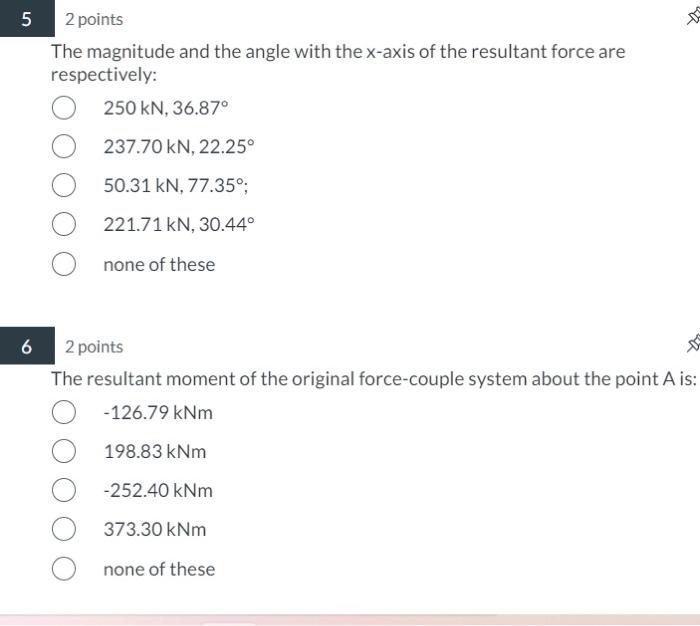 Solved I - 2D Force Couple System Figure 1 shows a two-force | Chegg.com