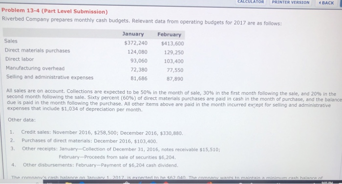 Solved Problem 13-4 (Part Level Submission) Riverbed Company | Chegg.com