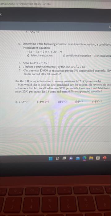 Solved 4. Determine if the following equation is an identity | Chegg.com