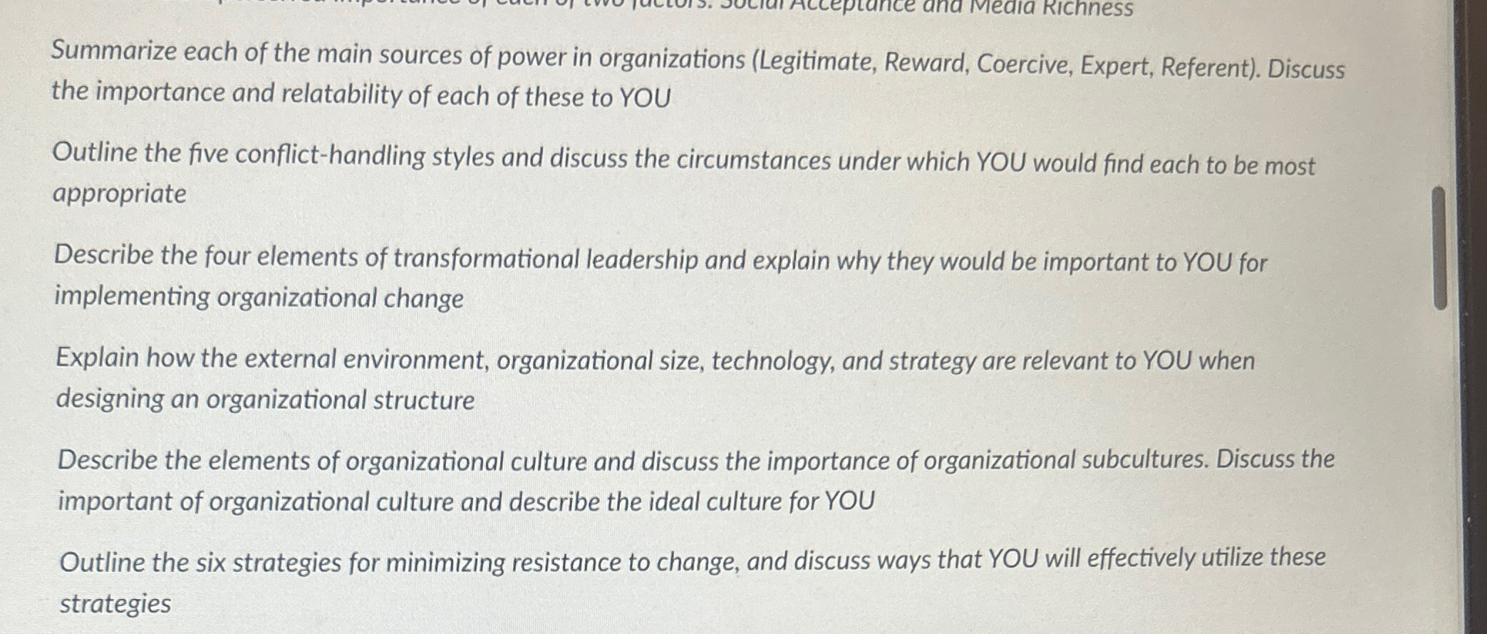 Solved Summarize each of the main sources of power in | Chegg.com