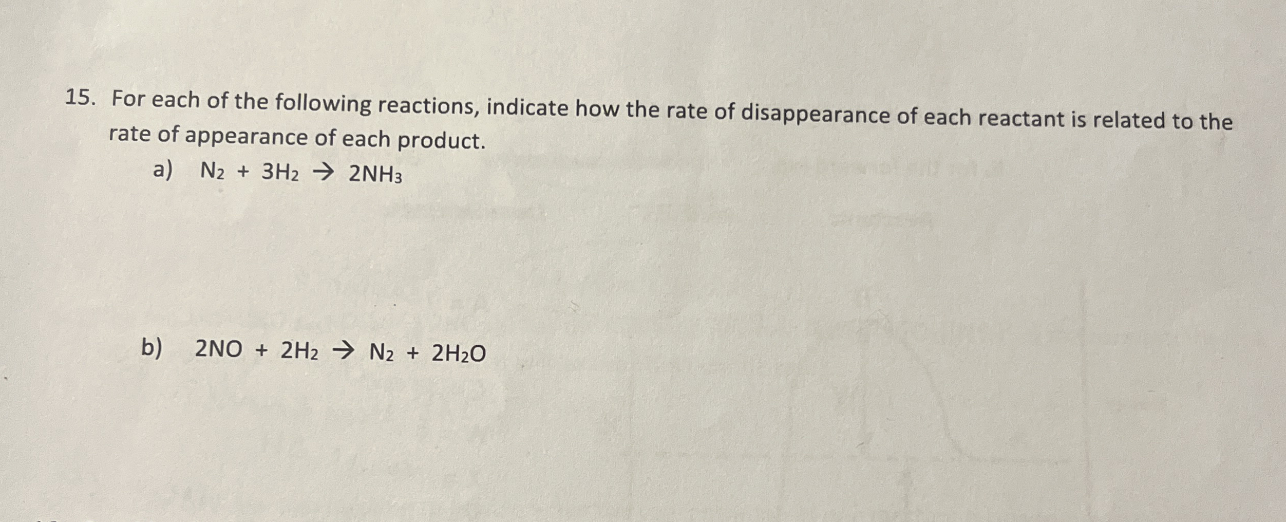 For each of the following reactions, indicate how the | Chegg.com