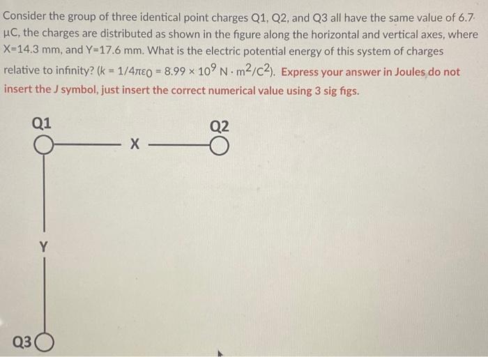 Solved Consider the group of three identical point charges | Chegg.com