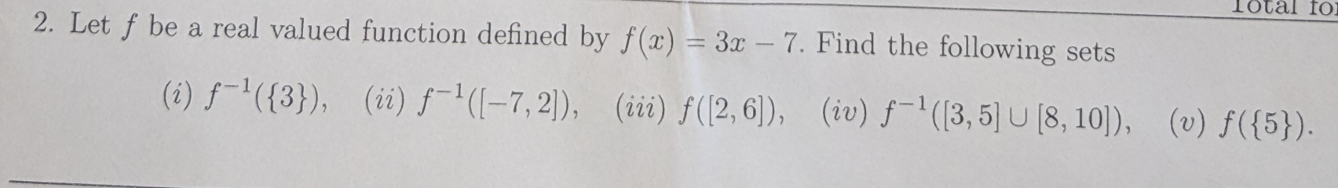 Solved Let f ﻿be a real valued function defined by | Chegg.com