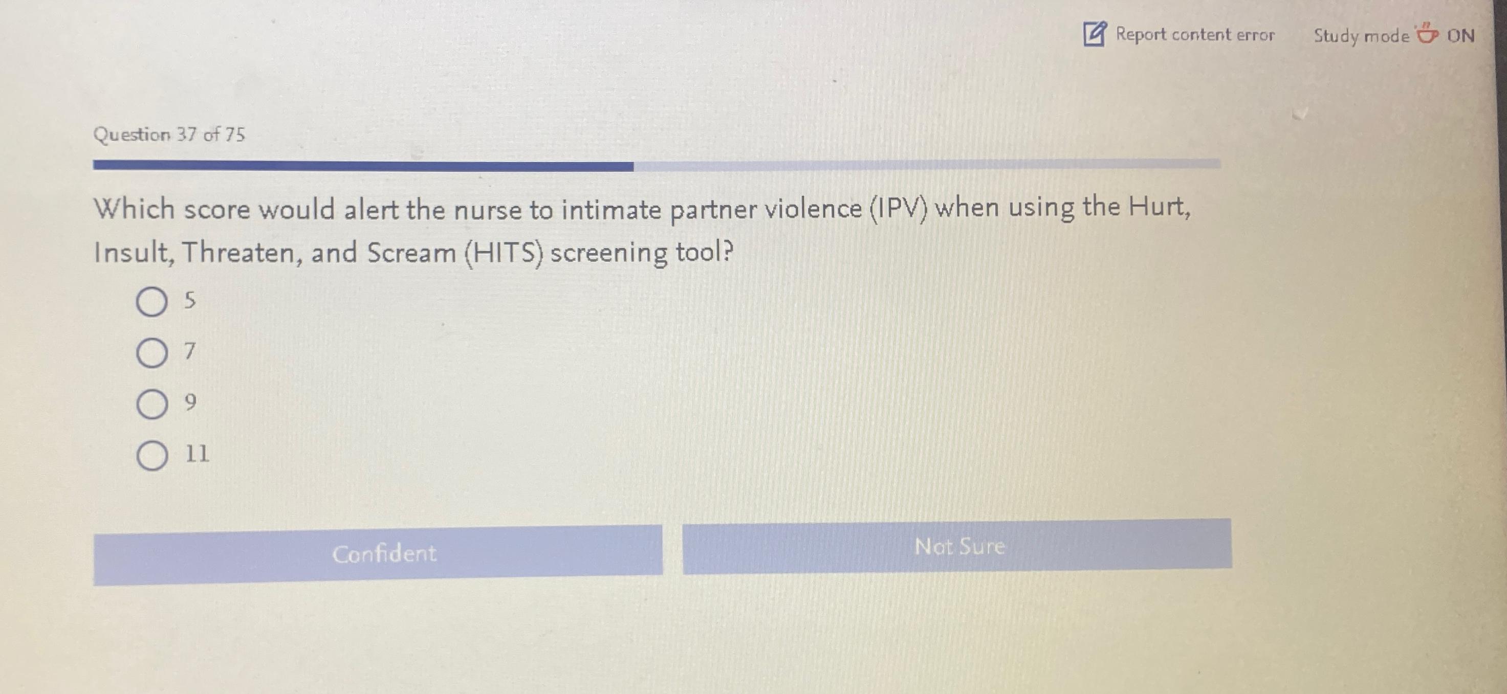 Solved Report content error Study mode :' ﻿ONQuestion 37 ﻿of | Chegg.com