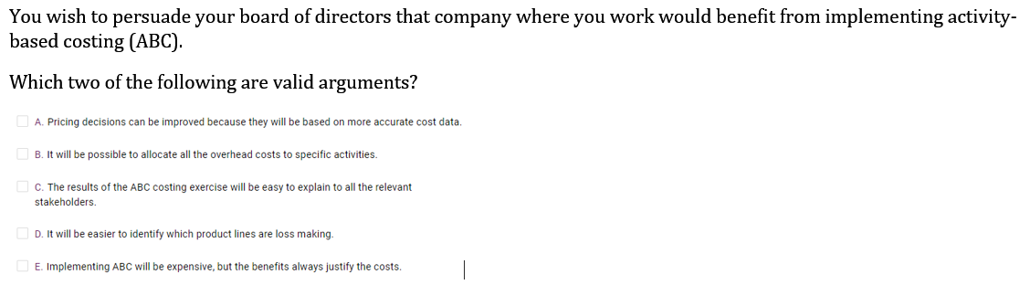 Solved You wish to persuade your board of directors that | Chegg.com
