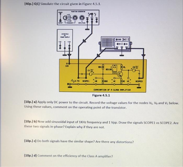 (40p.) Q1) Simulate the circuit given in Figure | Chegg.com