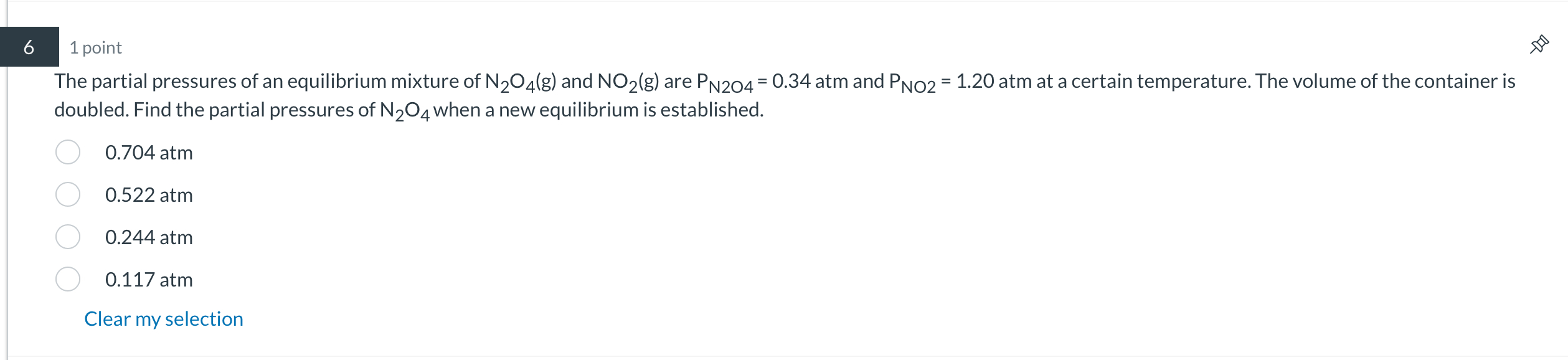 Solved The partial pressures of an equilibrium mixture of | Chegg.com