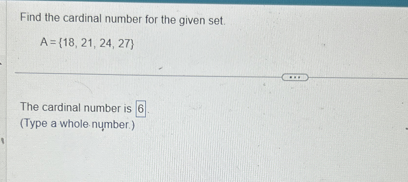 Solved Find the cardinal number for the given | Chegg.com