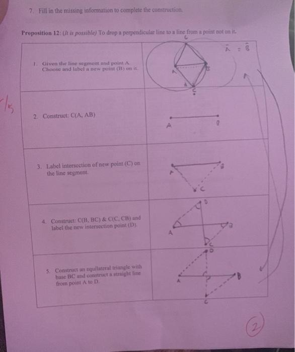 Solved 7. Fill in the missing information to complete the | Chegg.com
