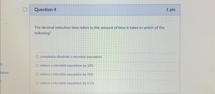 Solved The decimal reduction time refers to the amount of | Chegg.com